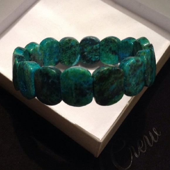 Jewelry | Chrysocolla Green Blue Stretch Bracelet | Poshmark